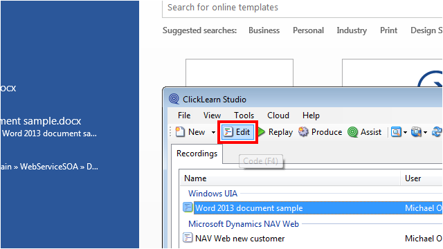 Assist in ClickLearn Studio