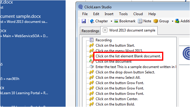 Assist in ClickLearn Studio